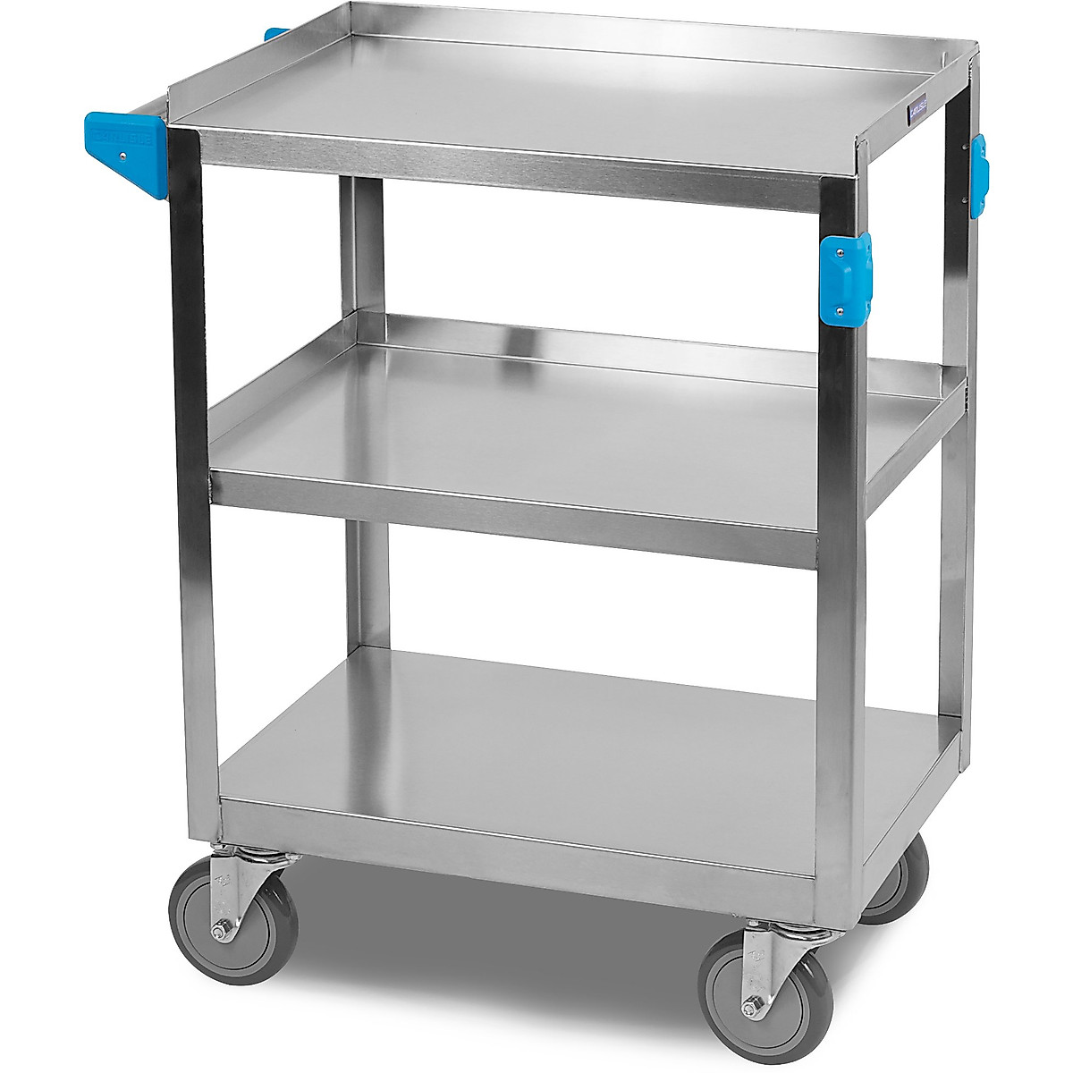 Carlisle FoodService Products Stainless Steel 3 Shelf Utility Cart, 15.5" x 24", Silver, 300 Pound Capacity