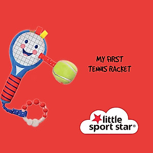 Tennis Racket | Suitable from Birth to 2 Years | Your First Tennis Racket | to Inspire and Play with | Extra Sensory Features for Babies | Part of The LITTLE SPORT STAR Baby Collection