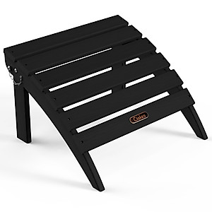 Ciokea Plastic Folding Footstool for Deck Backyard Patio Outdoor Poolside Porch Lawn Indoor, Black