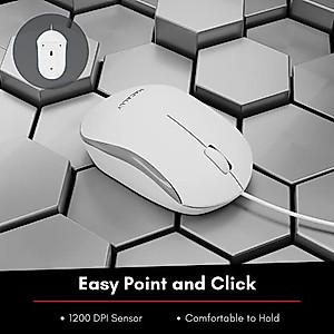 Macally Full Size USB Wired Mac Keyboard and Mouse Combo - Compatible Ergonomic Apple Keyboard and Mouse with Mac Shortcuts and Number Keypad for Mac Mini Pro, iMac Computer, MacBook Pro Air Laptops