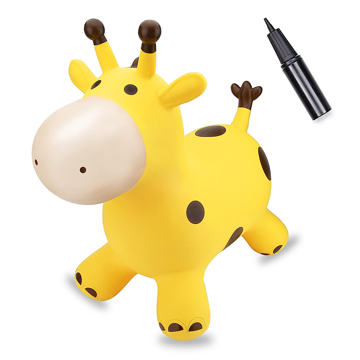 gloexeolg Bouncy Horse Inflatable Kids Ride on Toy Birthday Gifts for Toddlers Girls and Boys 1 of Set(Yellow Giraffe)