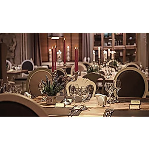 12 Pack Tall Taper Candles - 10 Inch Burgundy Dripless, Unscented Dinner Candle - Paraffin Wax with Cotton Wicks - 8 Hour Burn Time