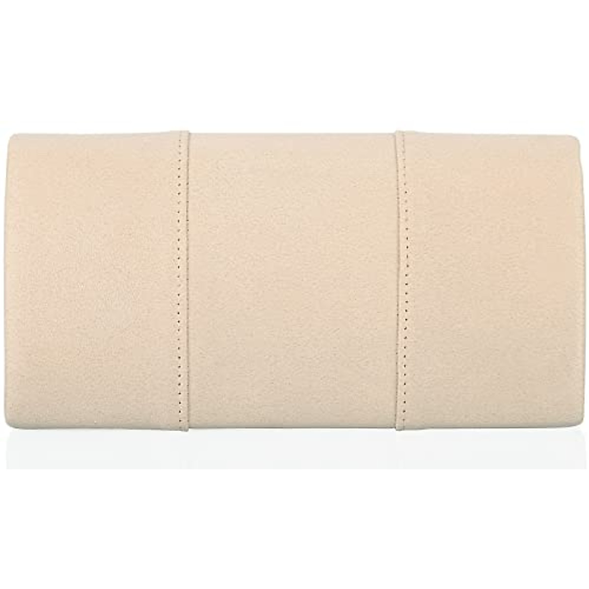 Dexmay Women Faux Suede Envelope Clutch Purse Evening Velvet Handbag Foldover Shoulder Crossbody Bag Nude