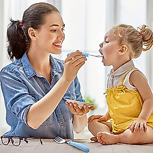 24 Pieces Toddler Spoons and Forks Toddler Silverware Set Stainless Steel Utensils Kids Cutlery Toddler Silverware with Round Handle for Safe Dining Lunch Box Kitchen