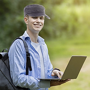 Geyoga 4 Pieces Cadet Army Caps Military Adjustable Flat Top Caps Cotton Unisex Cadet Hat Costume Army Hat