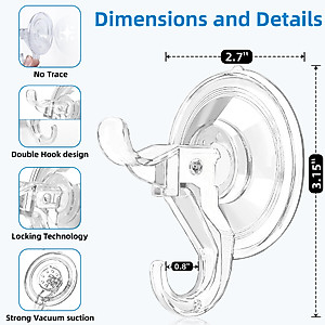 ANDGOO Suction Cup Hooks, 10 Pack Strong Vacuum Suction Cup for Shower Heavy-Duty Removable Wall Suction Cup Hangers for Bathroom, Kitchen Waterproof Suction Holder for Window Glass, Door
