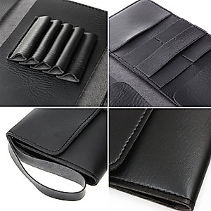 Olpchee PU Leather Salon Scissors Shear Holder Pouch Case Barber Tools Holster Bag for Hairdressers Hair Stylist