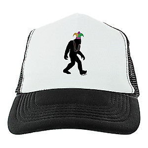 ThisWear Mardi Gras Party Favors Mardi Gras Sasquatch Trucker Hat Black