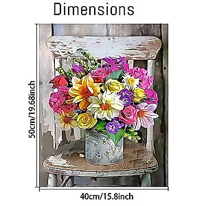 tigdtiu Flower Paint by Number for Adults, Flower Easy Paint by Numbers,DIY Acrylic Painting Paint by Numbers Kits for Kids,Home Wall Decor 12x16inch