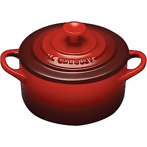 Le Creuset Stoneware Mini Round Cocotte, 8 oz., Cerise
