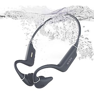 NANK Runner Diver2 Bone Conduction Headphones, IP68 Swimming Headphones with MP3 Player Built-in 32G Memory, Bluetooth 5.3 Open Ear Headphones with CVC6.0 Mic for Swimming Running Cycling Gym