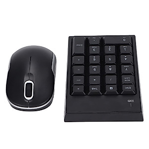Number Pad 2.4GHz Wireless Number Keypad 1200DPI Sensitive Durable Number Pad Mouse Combo for Home Office Travel, USB Numeric Keypad