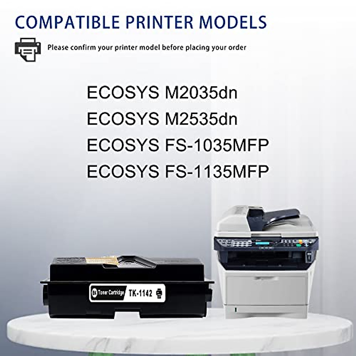 【8,000 Pages】 Super High Yield Compatible TK-1142 Toner Cartridge Replacement for Kyocera ECOSYS M2035dn M2535dn FS-1035MFP FS-1135MFP Printer (Black,1-Pack)