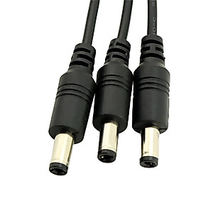 UpperFu 2pcs CCTV DC Power Splitter Cable 5.5mm x 2.5mm Female Jack to 3 Male 3 Ways Splitter Connector Cable 5.5mm x 2.5mm Adapter for LED Strip Surveillance Camera Security Camera