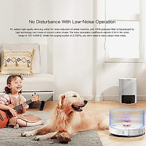 Lydsto R1 Robotic Vacuum Cleaner Self Emptying,Robot Vacuum Cleaner Station ,Lidar Navigation,2700Pa Suction Robotic Vacuum Cleaner with Mapping,Ideal for Pet Hair ,Carpets (White)