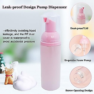 AREMOD 4Pcs 2 oz Lash Shampoo Foaming Bottle Empty Foaming Soap Dispenser Plastic Refillable Travel Pump Bottle for Hand Soap, Shampoo for Toiletries(Pink)