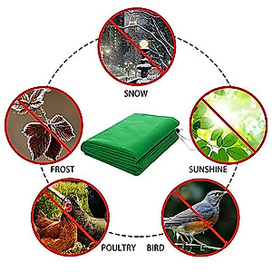 Homimp Frost Protection for Plants,4 Pack of Drawstring Plant Covers (31.5" x 47.3" Inch) Warm Plant Protection Cover Bags for Winter Frost Cold Weather Shrubs & Trees Jacket Covers (Green)