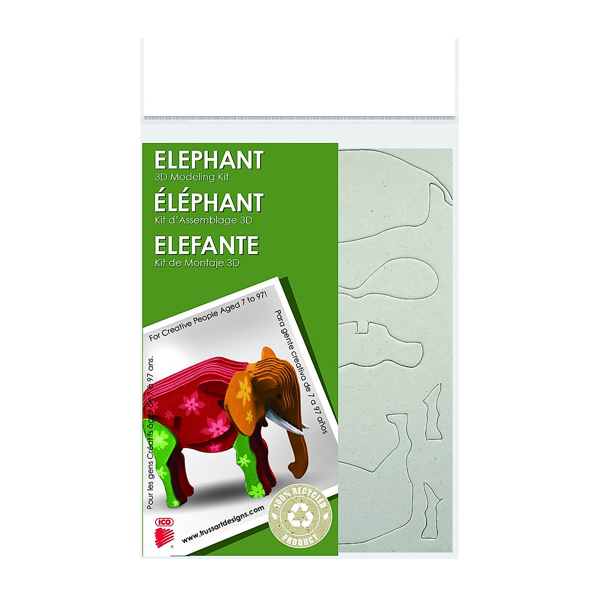 TruTru Elephant European 3D Puzzle DIY Craft Kit; Arts and Crafts, Model Kit