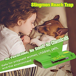 18 Pack Roach Traps Indoor Roach Killer Indoor Infestation, Cockroach Killer Indoor Home Cockroach Trap Sticky Traps for Insects