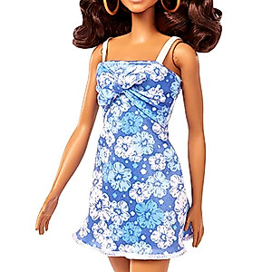 Barbie Loves the Ocean Doll, Brunette with Blue Sundress and Accessories, Doll and Clothes Made From Recycled Plastics