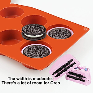 Palksky (3 Pcs) Round Cylinder Candy Mold/Chocolate Cover Cookie Mold for Sandwich Cookies Muffin Cupcake Brownie Cake Pudding Jello(Random Color)