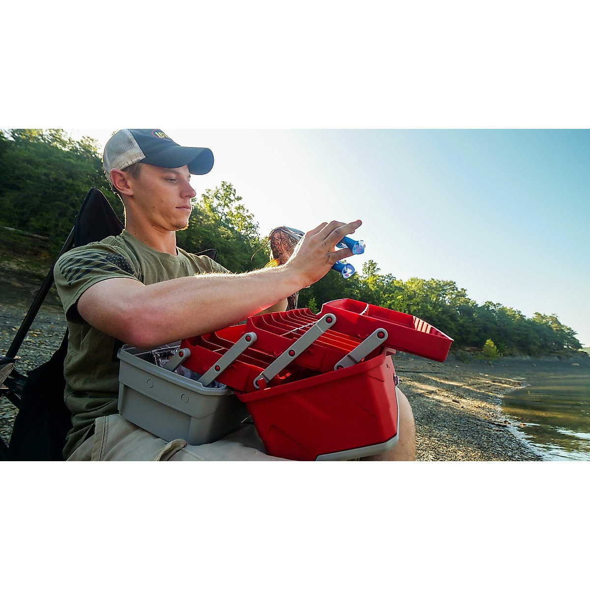 Flambeau Outdoors 6383TB 3-Tray - Classic Tray Tackle Box - Red/Gray