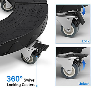 Nefish Trash Can Dolly Wheels, 15-19 Inch Adjustable Round furniture Dolly with 4 Wheels, Heavy Duty Drum Dollies 440lbs Tire Dolly, Multi Functional Rolling Dolly Cart