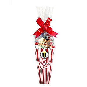 Christmas Movie Night Gift Baskets - Festive Reusable Popcorn & Treats - Perfect Holiday Surprise For Family, Friends, Teens, Men, Kids, Date Night, Secret Santa (Santa's Reindeer)