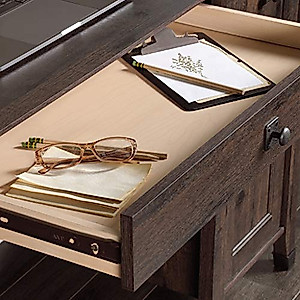Sauder Carson Forge Computer Desk, Coffee Oak finish