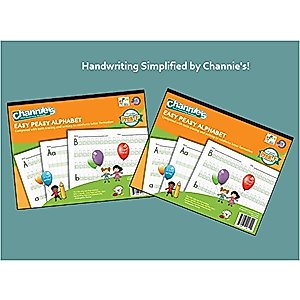 Channie’s Easy Peasy Alphabet Tracing & Writing Pad, Practice Handwriting & Printing Workbook; 2-Pack Contains Total of 160 Pages Front & Back, 80 Sheets, Grades Pre-K - 1st, Size 8.5” x 11”, 2-Pack
