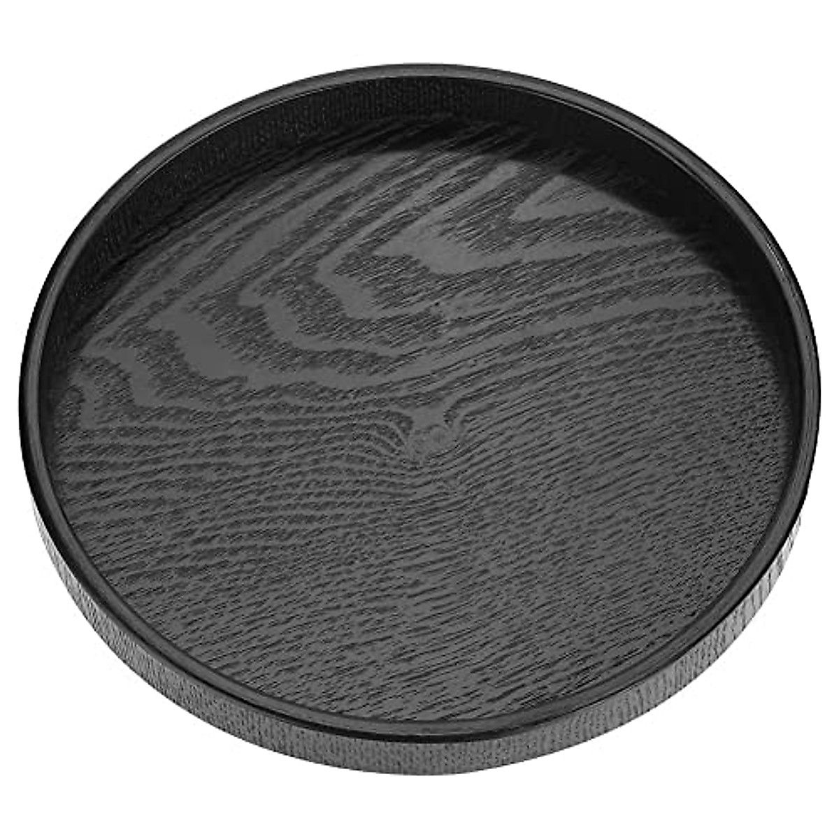 Round Serving Tray, Wood Serving Tray Black Round Tray Serving Dishes, Trays & Platters for Salad Fruit Dessert Cake Snack 11.8*11.8inch