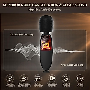 IMAXTOP 393FT Wireless Lavalier Microphone,Professional Microphones for iPhone Android Camera,2.4G Lapel Mic with Noise Reduction-3 in 1 Cordless Microphone for TikTok,YouTube,Live Streaming