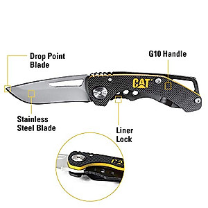 CAT980010 Caterpillar Framelock, Black G10 Handle, 2"