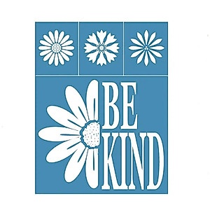 MANGOUSONG Screen Printing Kit,22x28cm Sunflower Be Kind Mesh Screen Stencils Self-Adhesive Silk Screen Printing Stencil for Canvas Bag Print Washable