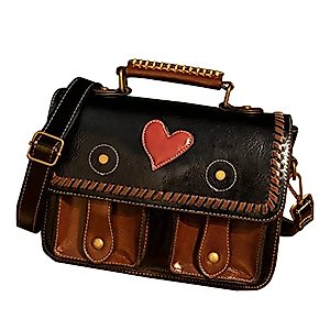 TSAWES Vintage Crossbody Messenger Bag Classic Cambridge Bag Work Cross-body Bag Satchel Purse Handbag Fit 9.7 Inches Ipad for Women (BLACK)