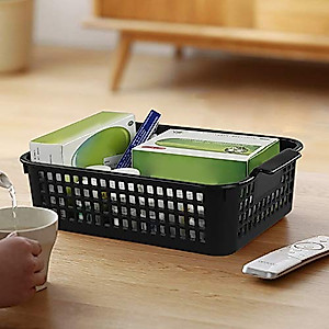 Utiao Plastic Storage Baskets for Classroom, Office, Home, 6 Packs(Medium)