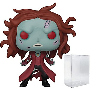POP Marvel: What If? - Zombie Scarlet Witch Funko Pop! Vinyl Figure (Bundled with Compatible Pop Box Protector Case), Multicolored, 3.75 inches