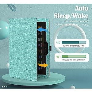 TiMOVO Case for All-New Kindle Fire HD 10 & Fire HD 10 Plus Tablet (10.1", 11th Generation, 2021 Release), Vertical Horizontal Stand Cover with Auto Wake/Sleep, Card Slot, Hand Strap, Green