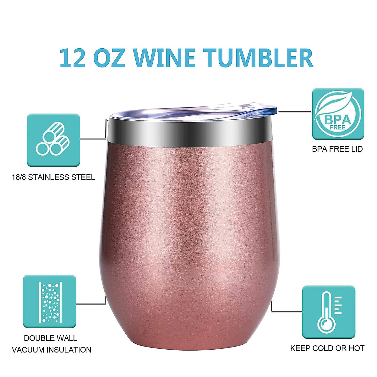 Mamihlap I Hope We're Friends Until We Die 12 OZ Wine Tumbler.Friendship,Best Friends Gifts.Funny Birthday Chirstmas Friendship Gifts for Women Best Friends Bestie Cup.(Rose Gold)