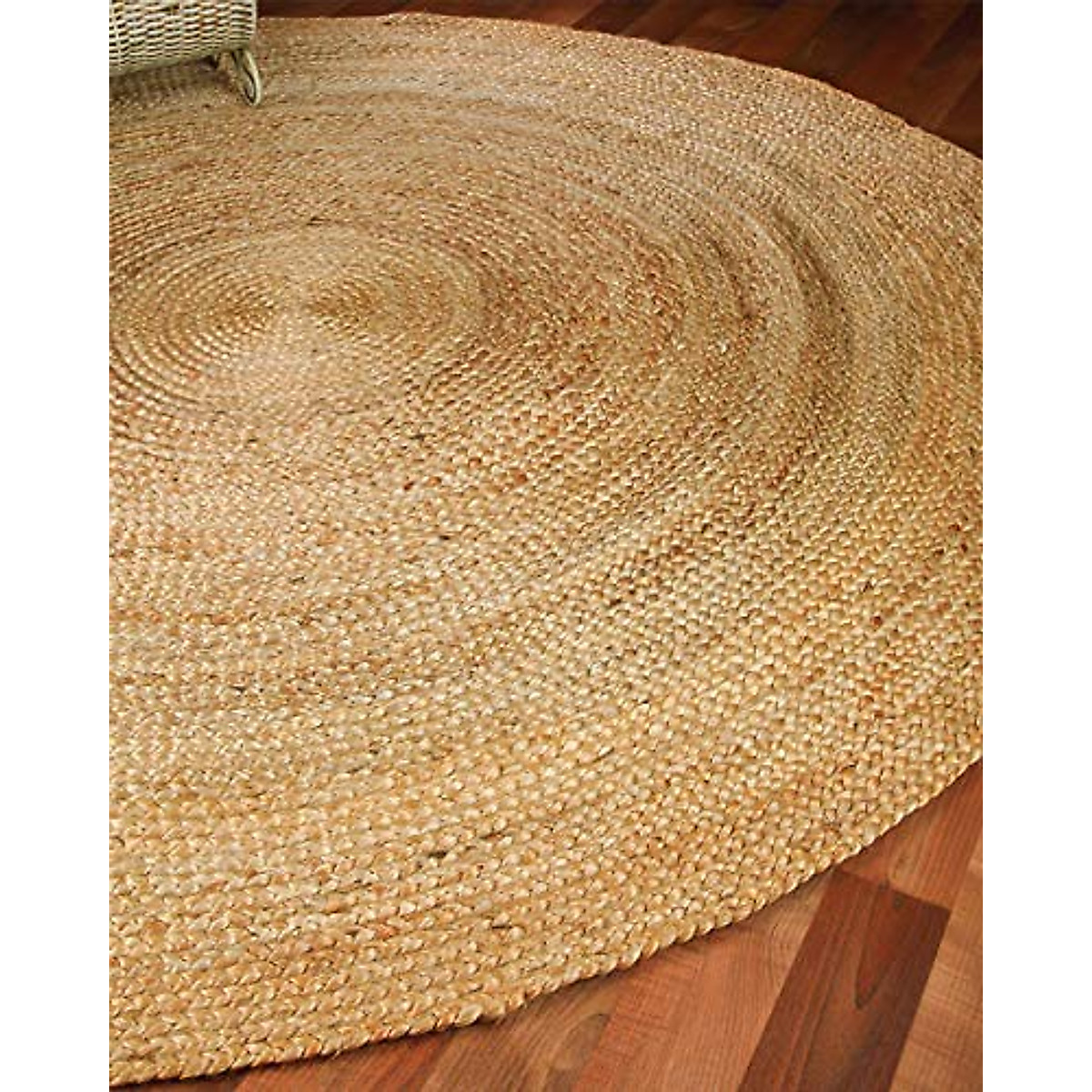 Natural Area Rugs - Round Jute Rug, Elsinore Collection, Hand Braided, Earth Friendly Natural Fiber Rug, Handmade & Reversible, Beige Round Area Rugs 6ft, Elegantly Hand Crafted Large Area Rugs