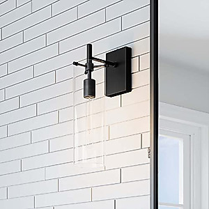 Modway Skylark Wall Sconce in Clear Black, 5 x 8.5 x 17