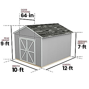 Handy Home Products Rookwood 10x12 Do-It-Yourself Wooden Storage Shed with Floor Brown