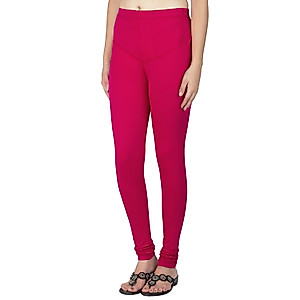SARJANA HANDICRAFTS Women Cotton Churidar Leggings Authentic Casual Pants (Magenta)