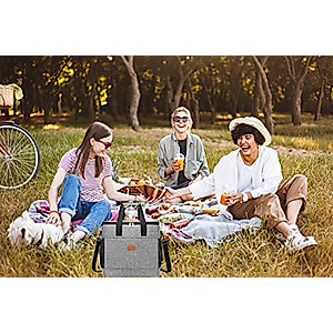 MOYAQI Large Soft Sided Picnic Cooler Bag 40L Insulated Leak Proof for 60 Cans of Beverage or Beer Storage, Collapsible Cooler Lunch Bag for Camping, Lunch, Beach, Picnic, Road Trips, Shopping, Travel