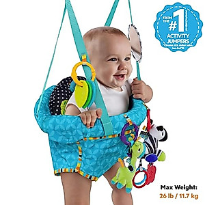 Bright Starts Bounce 'n Spring Deluxe Door Jumper for Baby with Adjustable Strap, 6 Months and Up, Max Weight 26 lbs