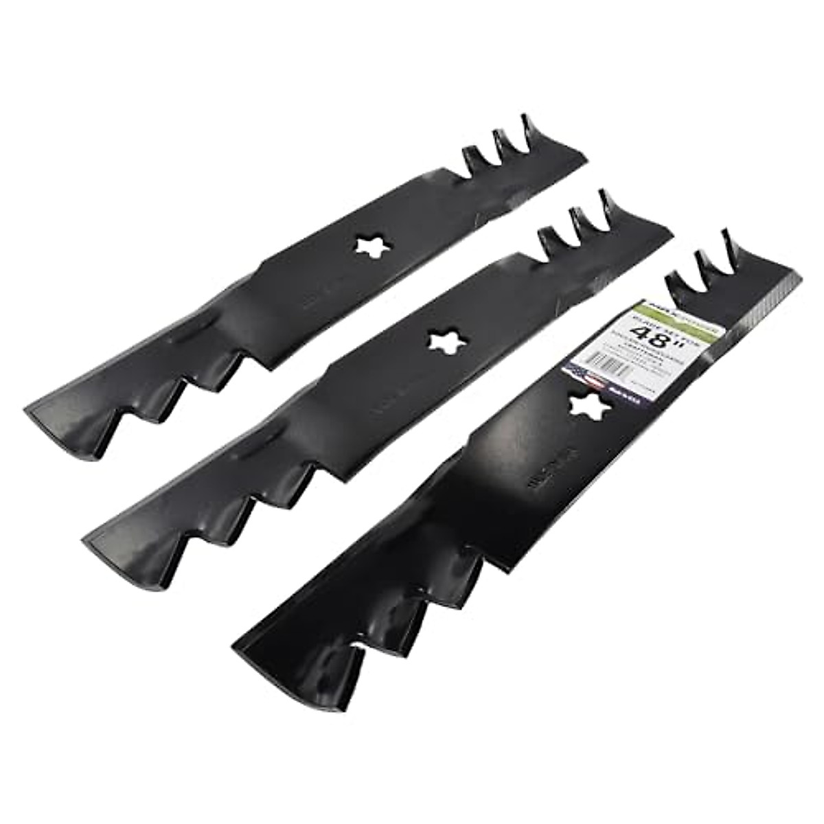 Maxpower 561735XB 3 Blade Commercial Mulching Set for 48" Cut Craftsman, Husqvarna, Poulan, Replaces OEM no. 173921, 532173921, Black