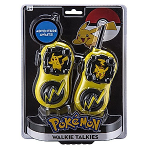 eKids Pokemon Walkie Talkies Pikachu Toys FRS Walkie Talkies for Kids Long Range Static Free Easy to Use For Indoor and Outdoor Games