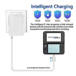 3DS Charger, Home Travel Power Supply AC Adapter Replacement Compatible with Nintendo 3DS/ 3DS XL/New 3DS/ New 3DS XL/ 2DS/ 2DS XL/New 2DS/ New 2DS XL/DSi/DSi XL