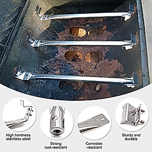 Adviace Grill Parts Kit Compatible with Char Griller 5050 5650 3001 5072 3072 3008 5252 3030 300 Replacement Parts, Heat Plates, Burner Pipes, Igniters, Burner Tube/Flare Up Shield Support Kit