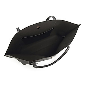 Dreubea Women's Soft Faux Leather Tote Shoulder Bag from, Big Capacity Tassel Handbag Black